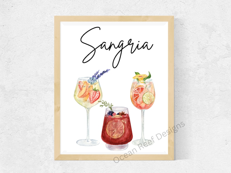 Sangria Bar Sign: Elegant Party Decor (canva - Digital Download) - Etsy