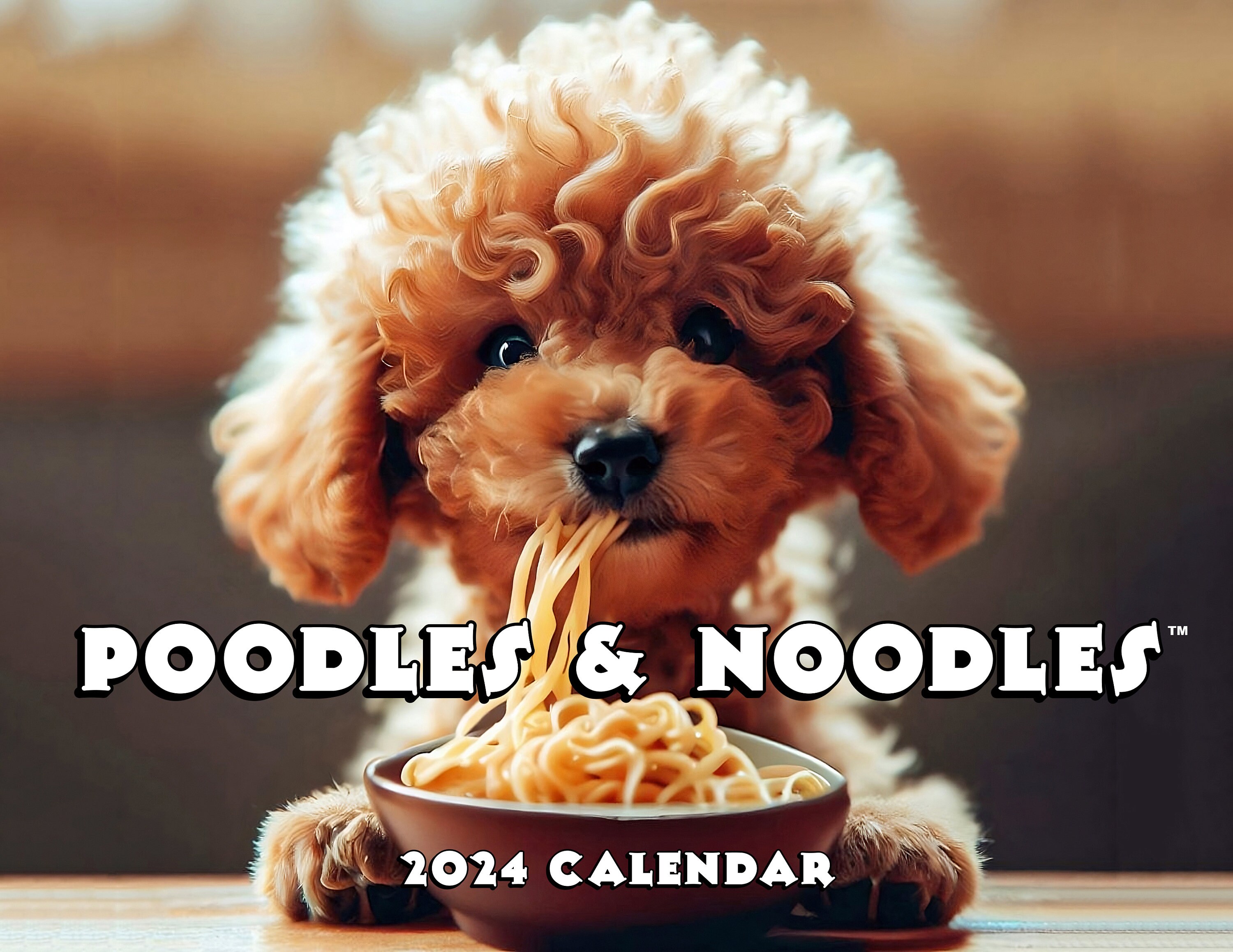 POODLES & NOODLES Printable 16-month Calendarseptember 1, 2023, Through ...