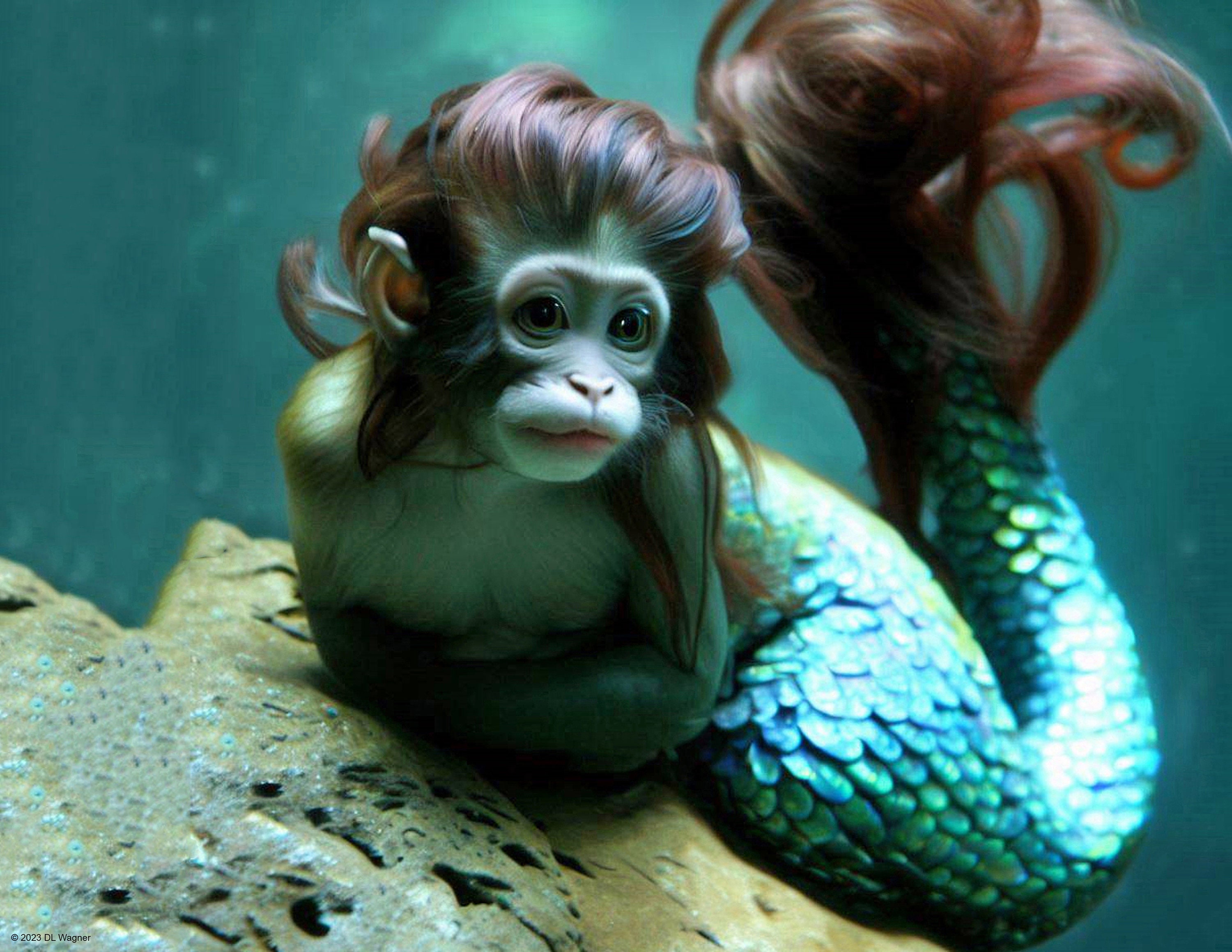 MONKEY MERMAIDS Printable 16-month Calendarseptember 1, 2023, Through ...