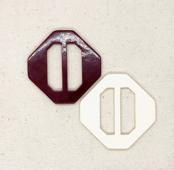 Octagonal Art Deco Bakelite Vintage Buckle - Scarf or… - Gem