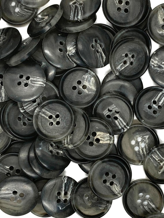 25 Charcoal Grey Vintage Plastic Buttons - Etsy