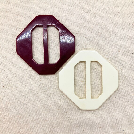 Octagonal Art Deco Bakelite Vintage Buckle - Scarf or… - Gem