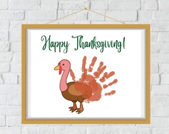 Printable Handprint Art Happy Fall Instant Digital | Etsy