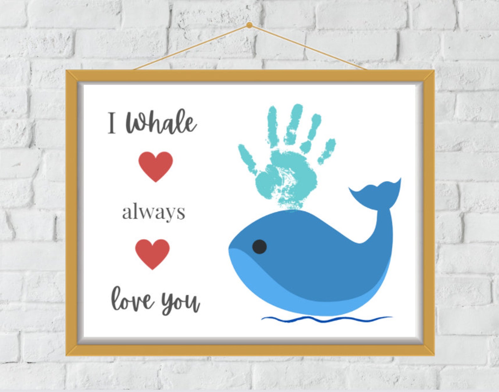 Printable Handprint Art | I Whale Always Love You | Instant Digital ...
