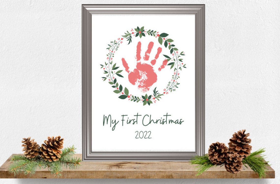 Printable Handprint Art My First Christmas Christmas - Etsy