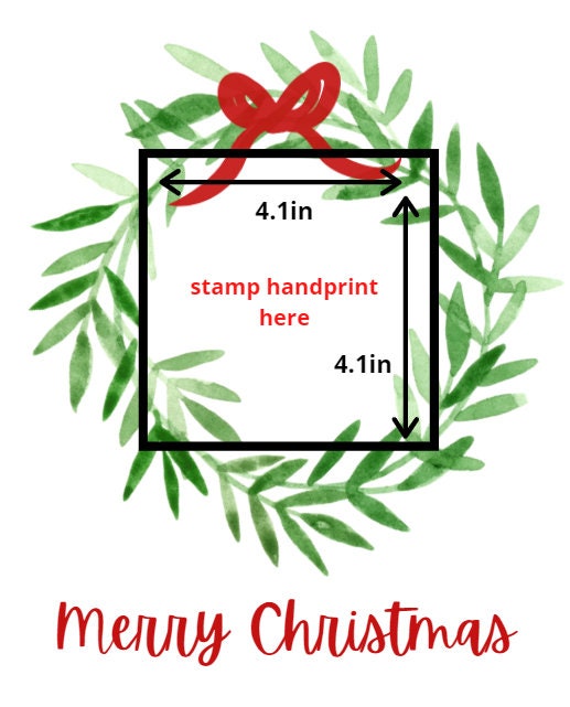 Printable Handprint Art Merry Christmas Christmas Wreath Instant ...