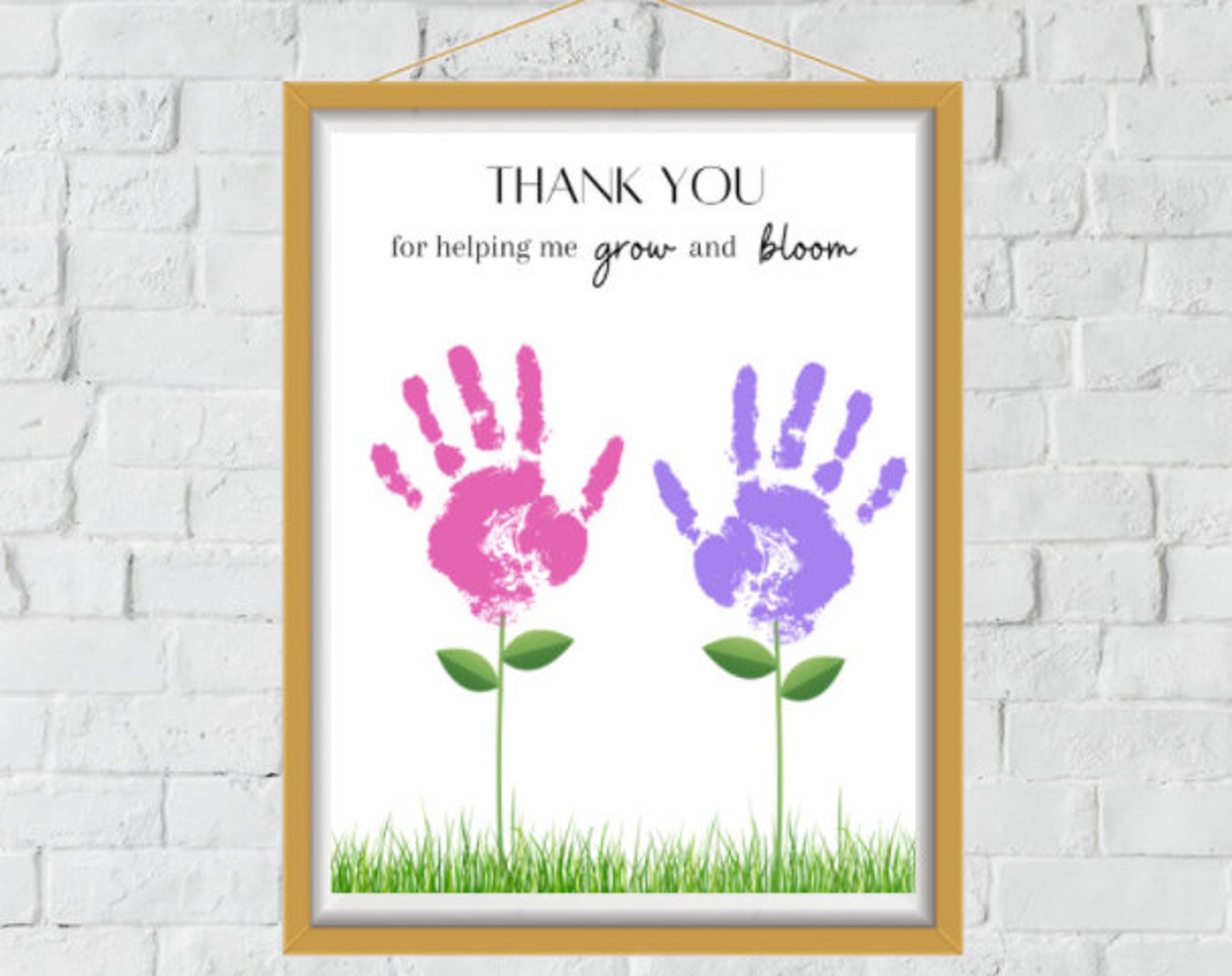 Printable Flower Handprint Art | Thank You for Helping Me Grow and ...