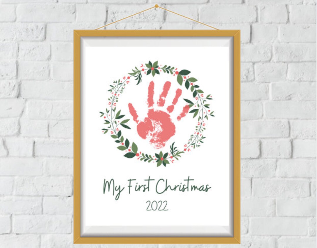 Printable Handprint Art | My First Christmas | Christmas Wreath ...