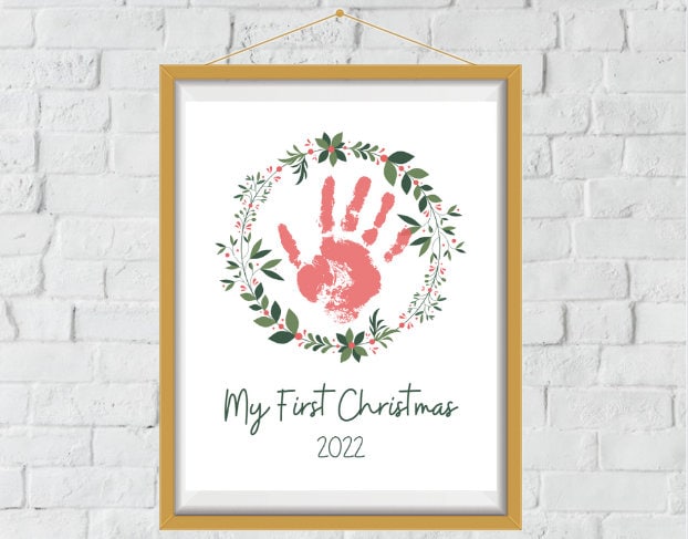 Printable Handprint Art My First Christmas Christmas - Etsy