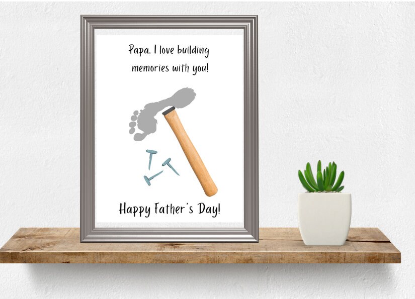 Printable Handprint Art | Papa, I Love Building Memories With You ...