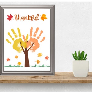 Printable Handprint Art | Thankful | Instant Digital Download - Etsy