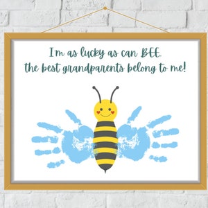 Grandparents Handprint Art | Lucky Bee Keepsake Gift (digital Download ...