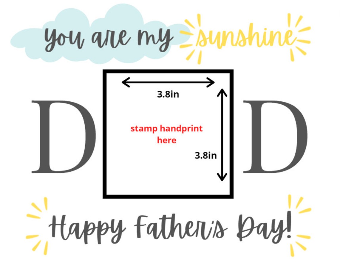 Printable Handprint Art for Father's Day You Are My Sunshine Dad ...