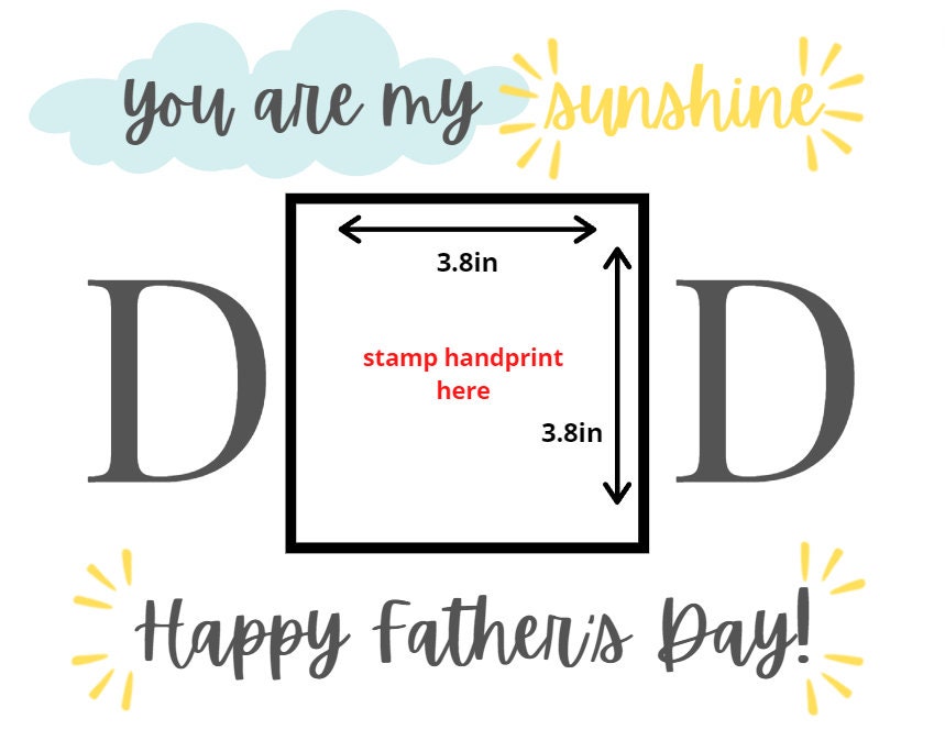 Printable Handprint Art for Father's Day You Are My Sunshine Dad ...