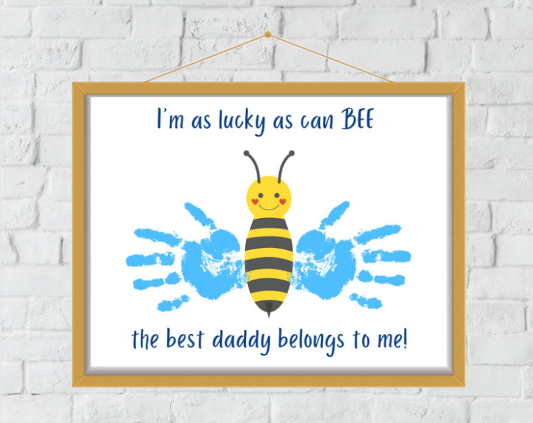 Lucky as Can Bee Handprint Art | Father's Day Gift (digital Download ...