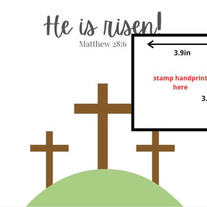 Easter Printable Handprint Art | He is Risen | Matthew 28:6 | Instant ...