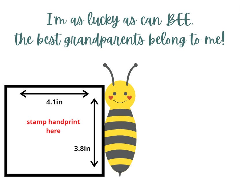 Grandparents Handprint Art | Lucky Bee Keepsake Gift (digital Download ...