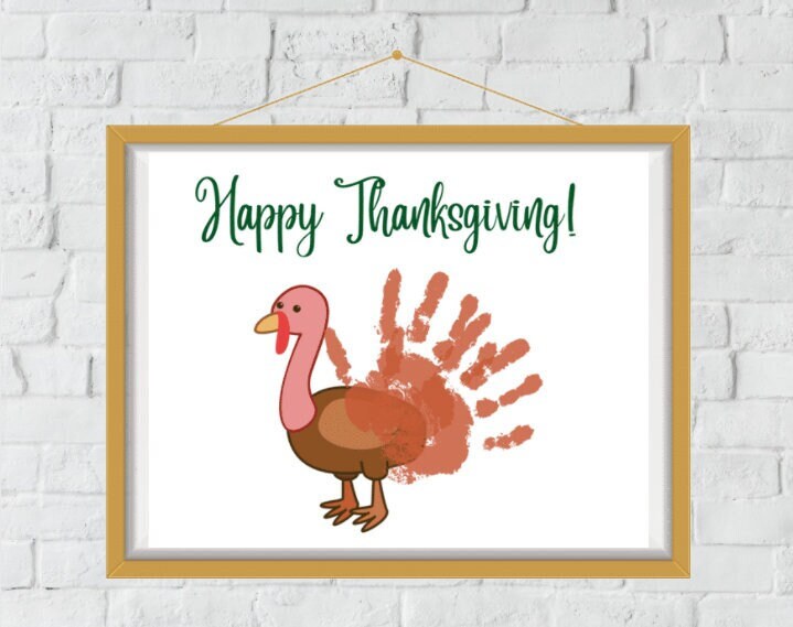 Printable Handprint Art | Happy Thanksgiving! | Thanksgiving Craft ...