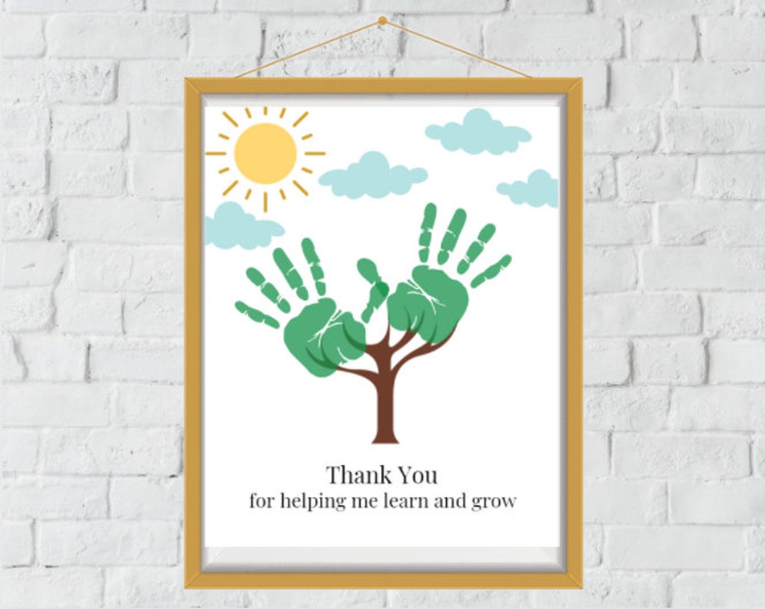 Printable Handprint Art for Teacher | Thank You for Helping Me Learn ...