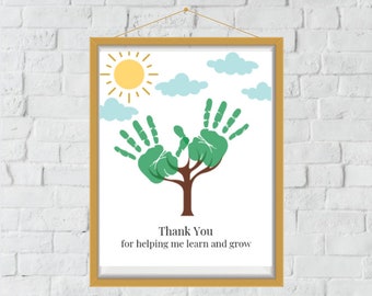 Thank You for Helping Me Learn and Grow Handprint Appreciation - Etsy
