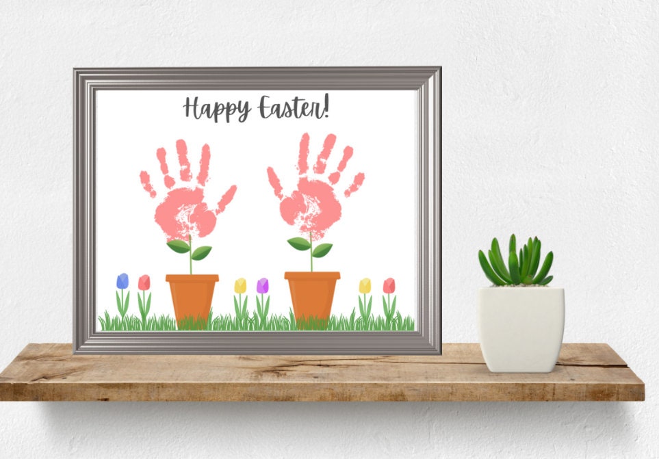 Easter Printable Handprint Art Happy Easter Instant Digital Download - Etsy
