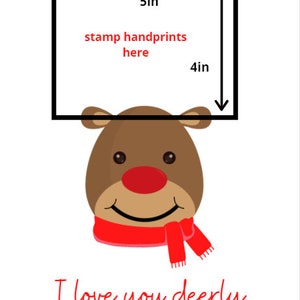 Printable Handprint Art | I Love You Deerly | Christmas Craft | Instant ...