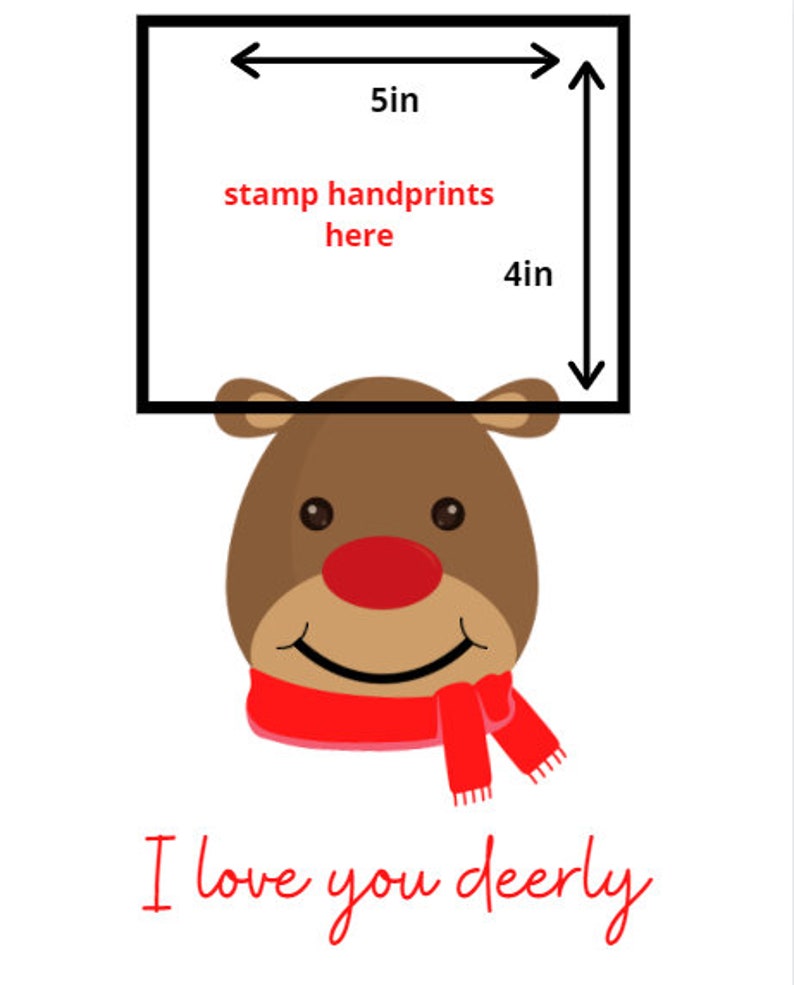 Printable Handprint Art | I Love You Deerly | Christmas Craft | Instant ...