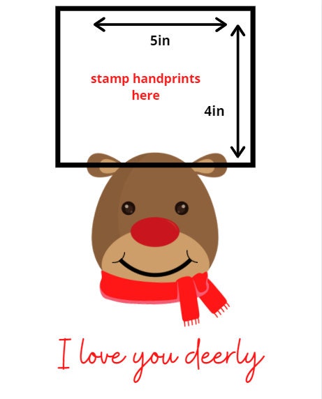 Printable Handprint Art I Love You Deerly Christmas Craft Instant ...