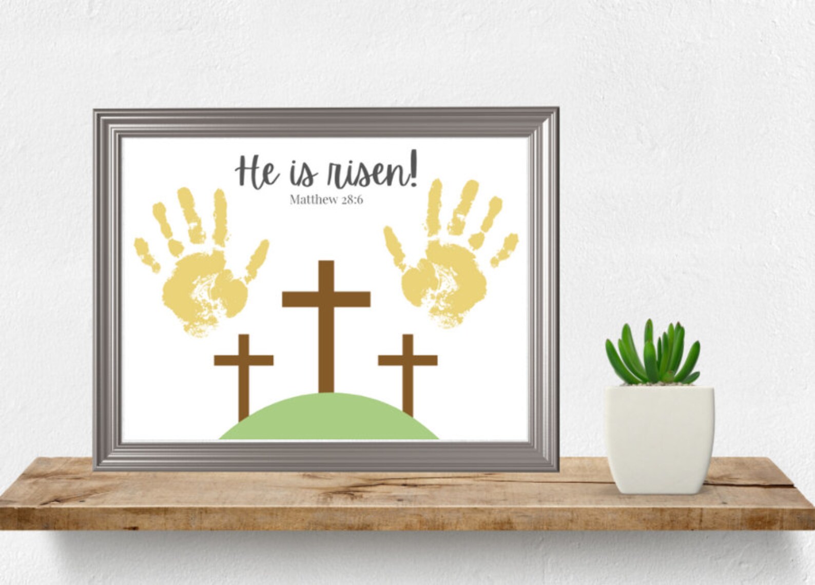 Easter Printable Handprint Art | He is Risen | Matthew 28:6 | Instant ...