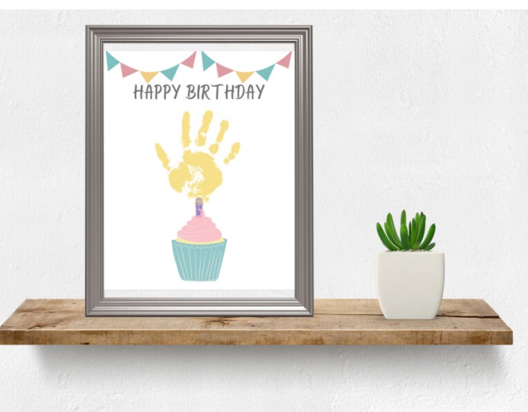Printable Handprint Art for Birthday Happy Birthday - Etsy
