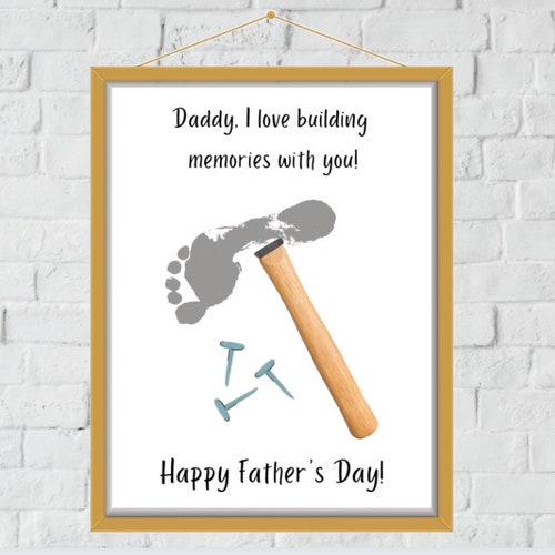 Printable Handprint Art Daddy I Love Building Memories With - Etsy
