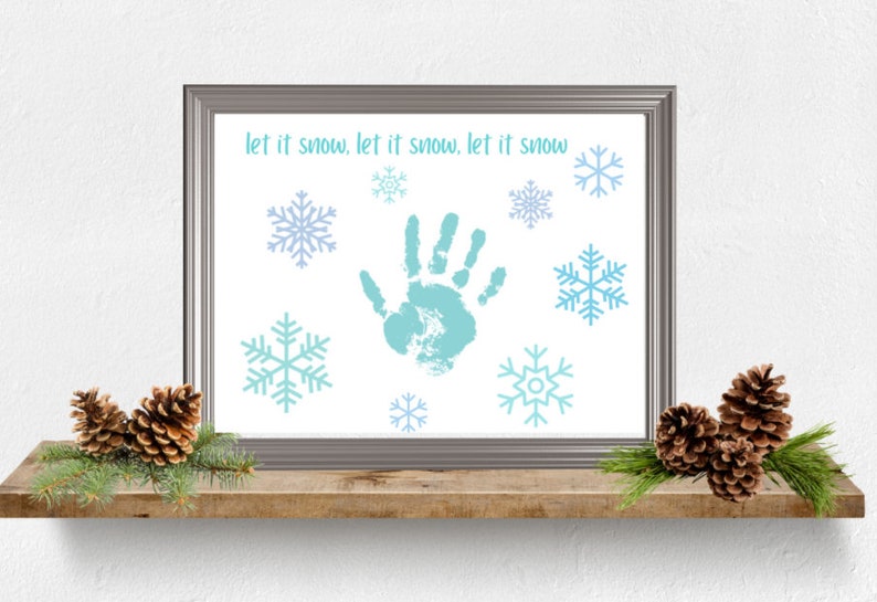 Printable Handprint Art | Let It Snow | Snowflakes Craft | Instant ...