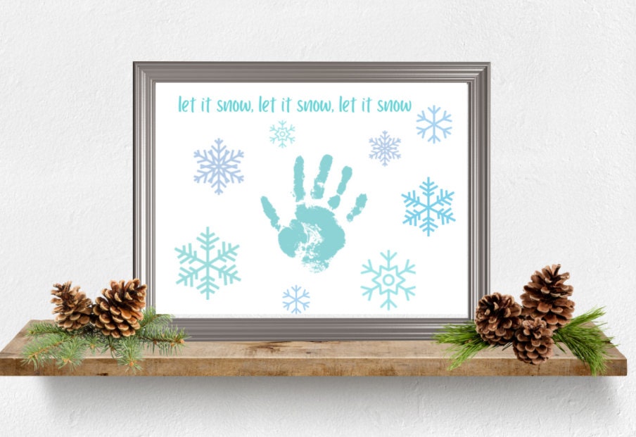 Printable Handprint Art | Let It Snow | Snowflakes Craft | Instant ...