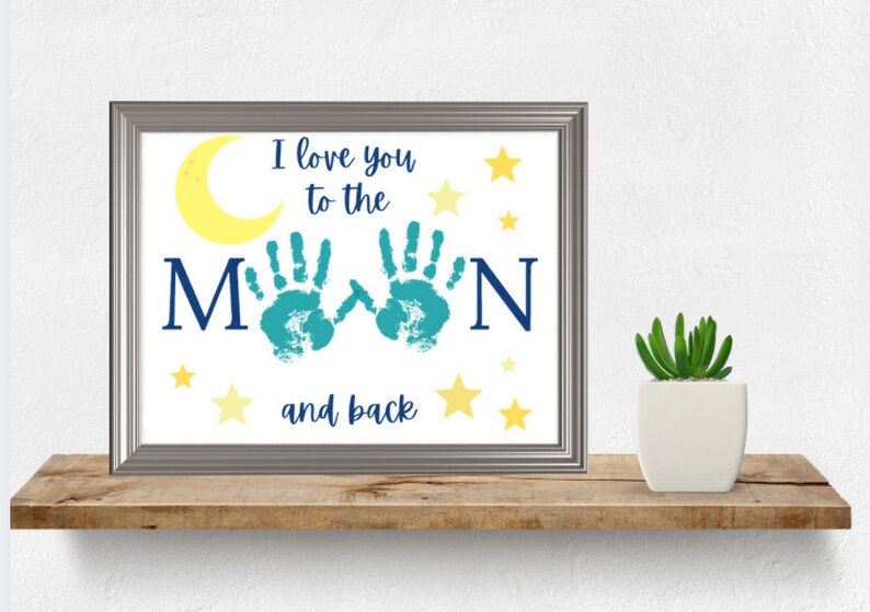 Printable and Editable Handprint Art | I Love You to the Moon and Back ...