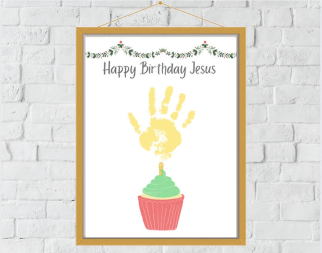 Printable Handprint Art | Happy Birthday Jesus | Christmas Craft ...