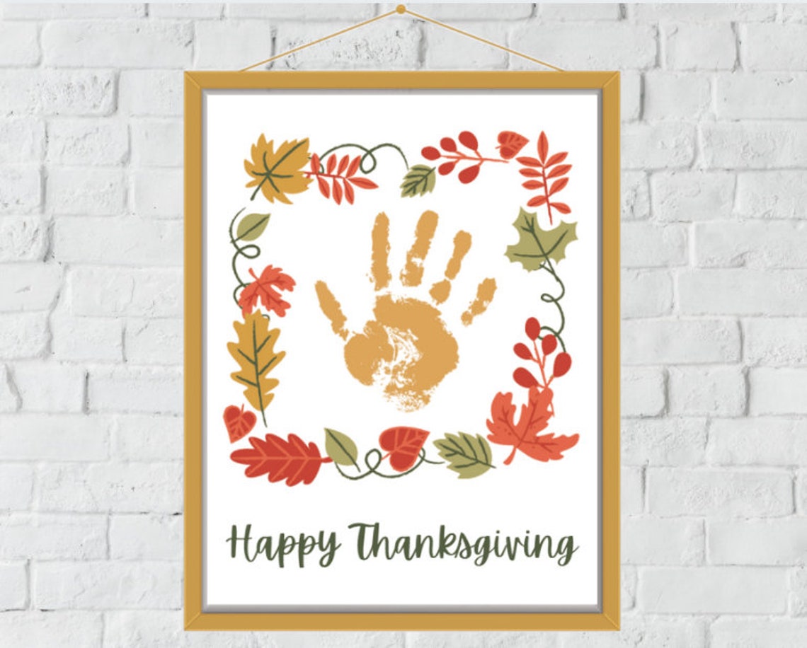 Printable Handprint Art | Happy Thanksgiving | Instant Digital Download ...