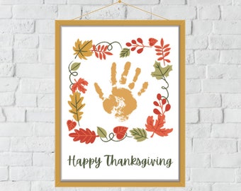 Printable Handprint Art Happy Fall Instant Digital Download - Etsy