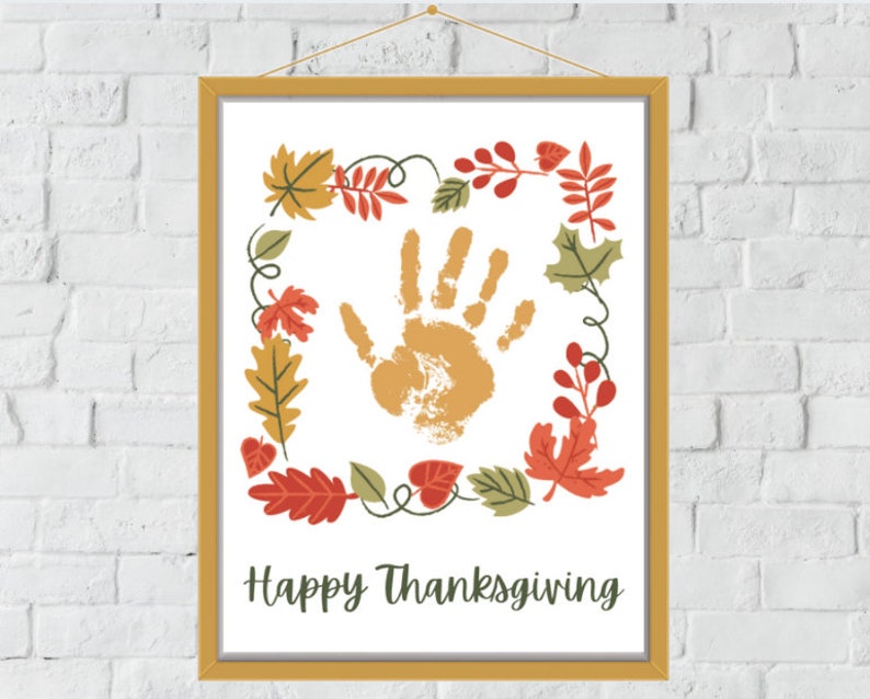 Printable Handprint Art | Happy Thanksgiving | Instant Digital Download ...
