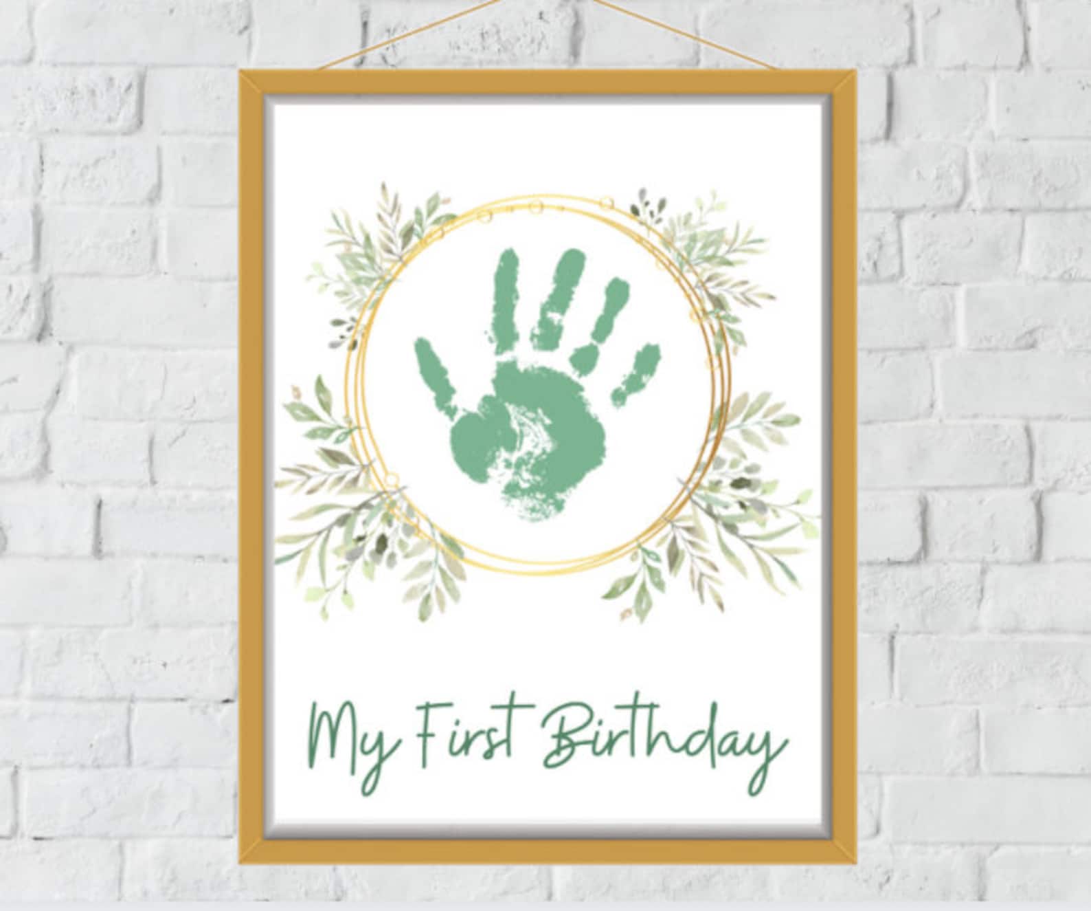 Printable Handprint Art | My First Birthday | Instant Digital Download ...