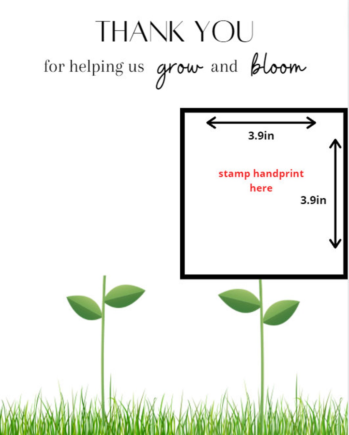 Printable Flower Handprint Art Thank You for Helping Me Grow and Bloom ...