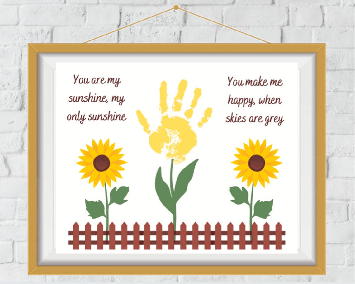 Printable Handprint Art You Are My Sunshine, My Only Sunshine Instant ...