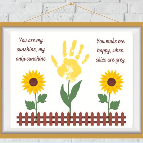 Printable Handprint Art You Are My Sunshine My Only - Etsy