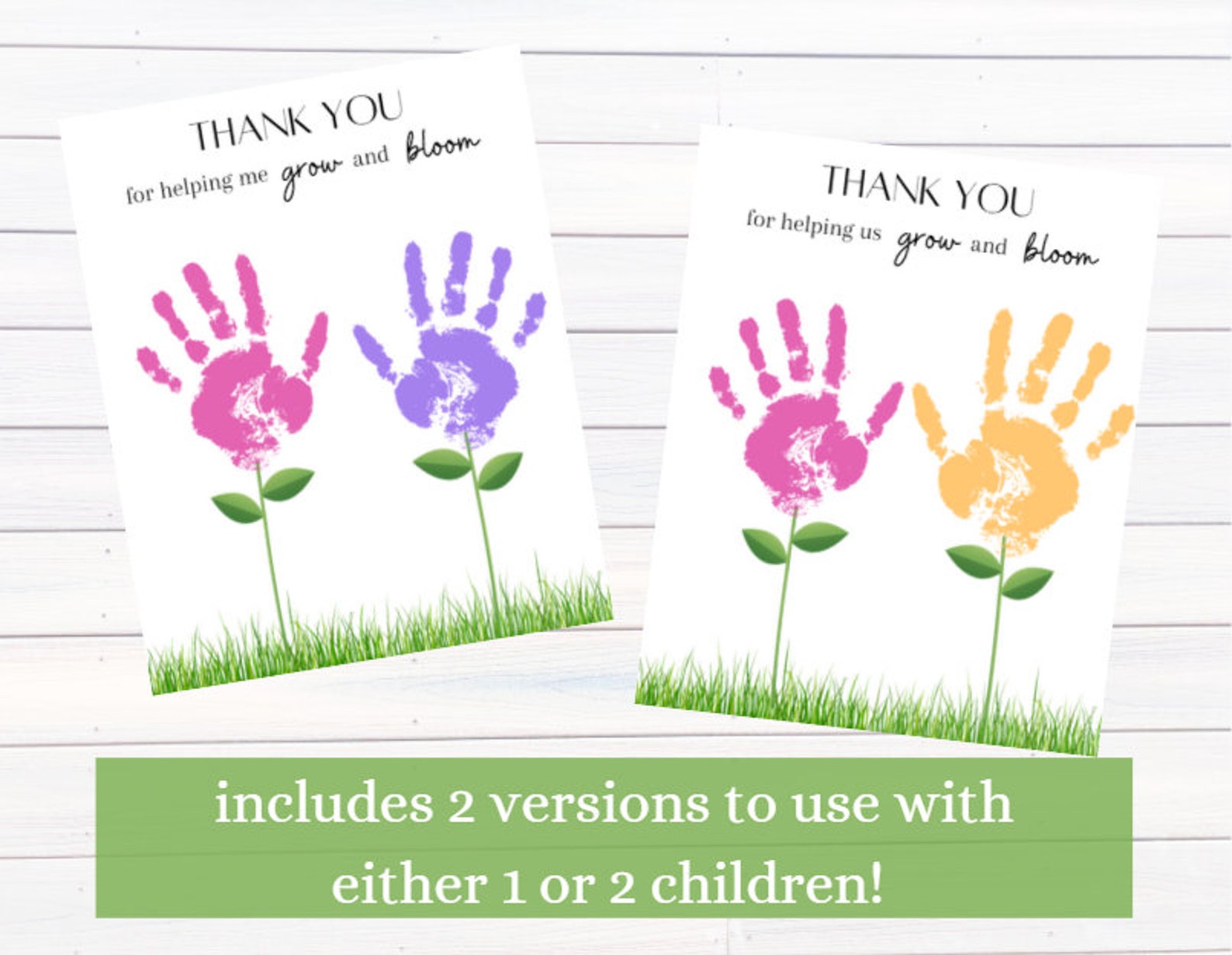 Printable Flower Handprint Art | Thank You for Helping Me Grow and ...