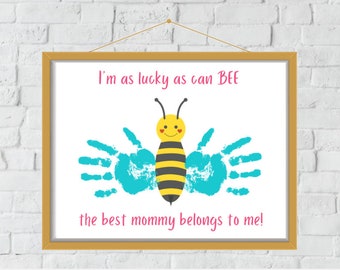 Lucky as Can Bee Grandparent Handprint Craft - Etsy
