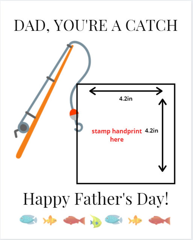 Printable Handprint Art Dad, You're a Catch Happy Father's Day Instant ...