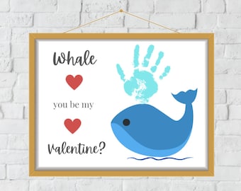 Printable Handprint Art | Bee My Valentine | Instant Digital Download ...