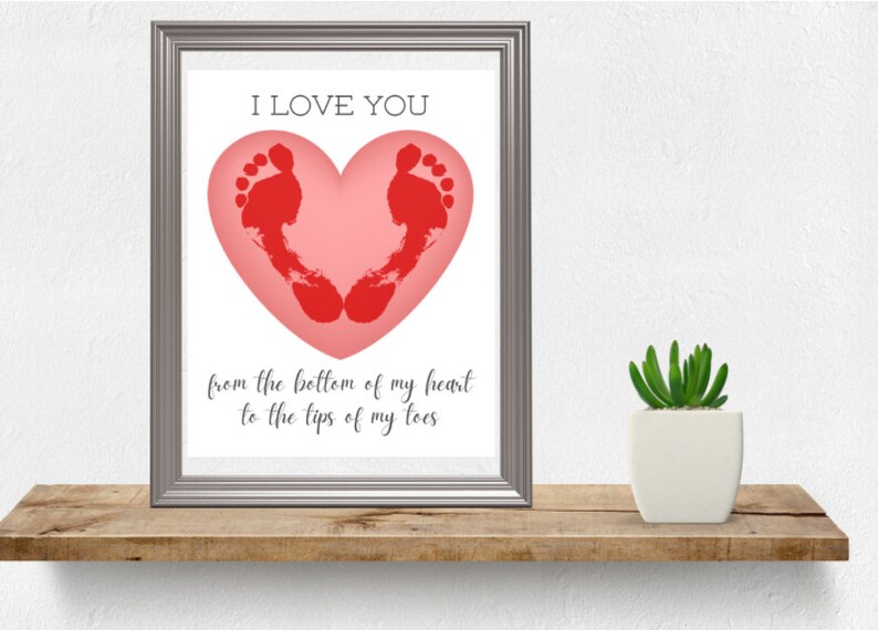 Printable Handprint Art | I Love You From the Bottom of My Heart ...