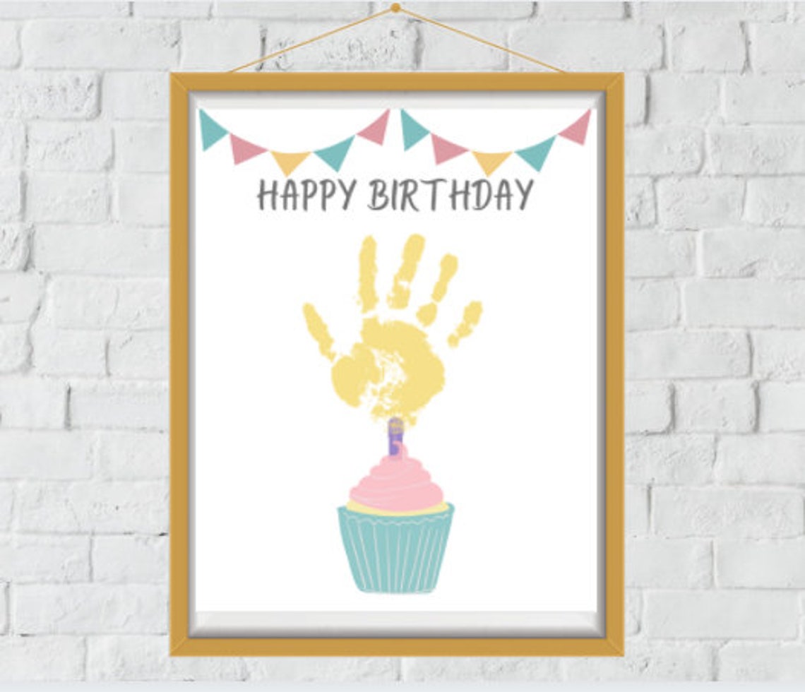 Printable Handprint Art for Birthday Happy Birthday - Etsy
