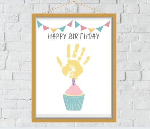 Printable Handprint Art for Birthday Happy Birthday - Etsy