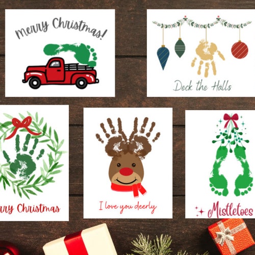 Little Reindeer Footprint Merry Christmas Handprint Art - Etsy